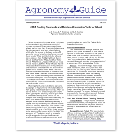 USDA Grading Standards and Moisture Conversion Table for Wheat