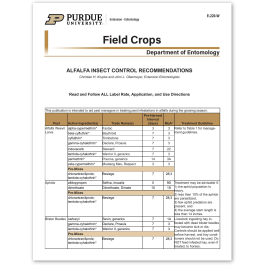 Field Crops: Alfalfa Insect Control Recommendations