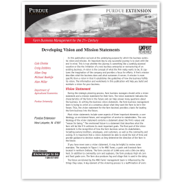 Developing Vision and Mission Statements