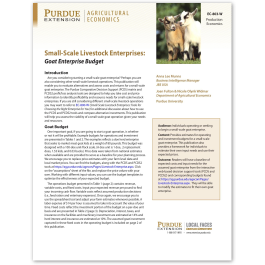 Small-Scale Livestock Enterprises: Goat Enterprise Budget
