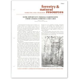 Some Important Indiana Hardwoods--Their Characteristics and Uses