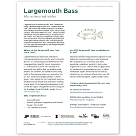 Largemouth Bass Farmed Fish Fact Sheet