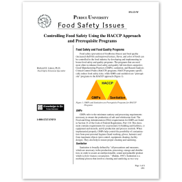Controlling Food Safety Using the HACCP Approach and Prerequisite Programs