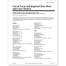 List of Local and Regional Bare-Root and Liner Dealers