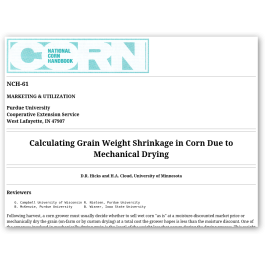 Calculating Grain Weight Shrinkage in Corn Due to Mechanical Drying