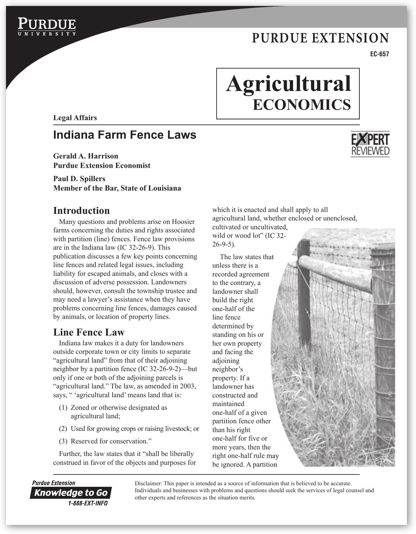 Indiana Farm Fence Laws