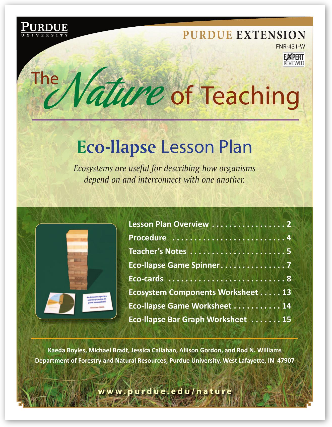 The Nature of Teaching: Eco-llapse Lesson Plan