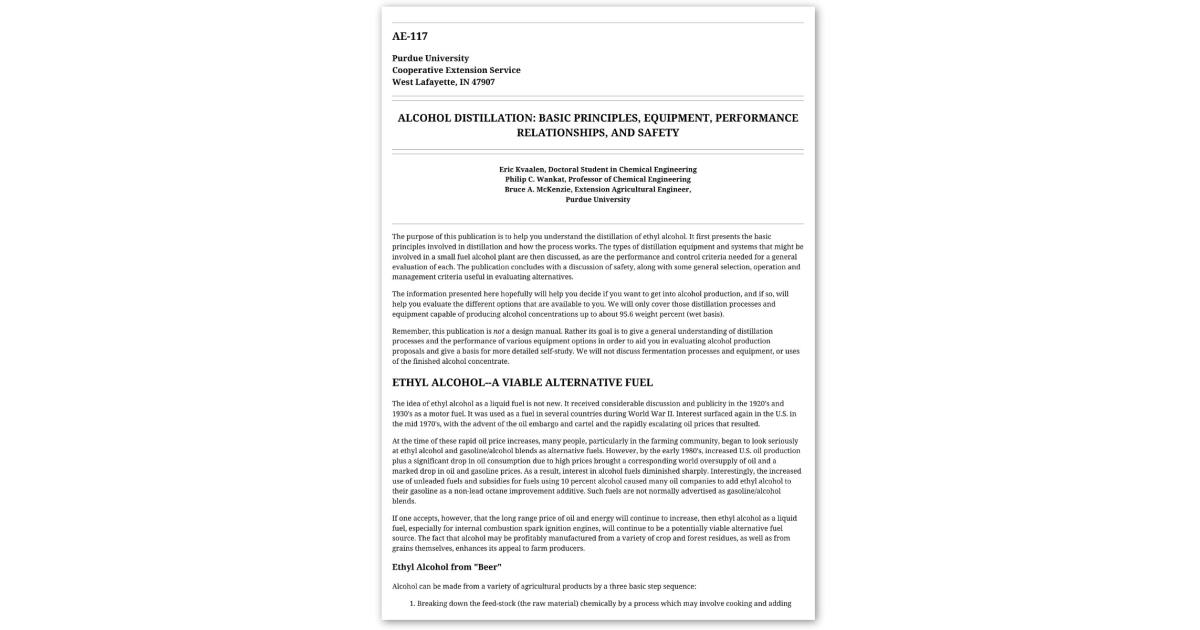 Alcohol Distillation: Basic Principles, Equipment, Performance ...