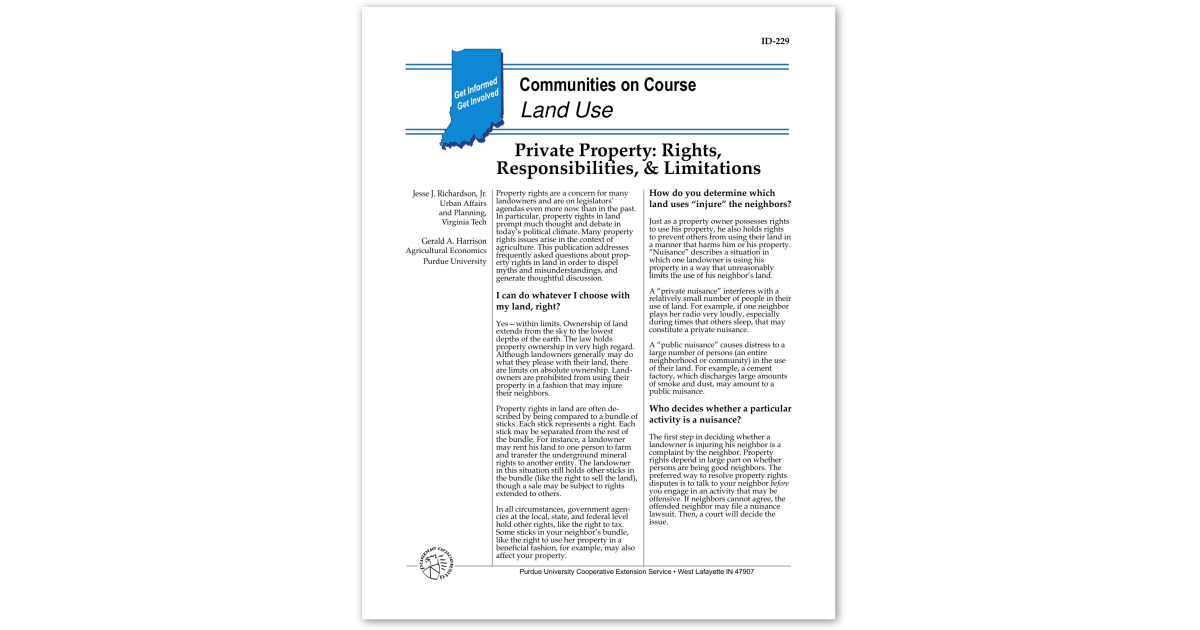 Private Property Rights: Rights, Responsibilities & Limitations